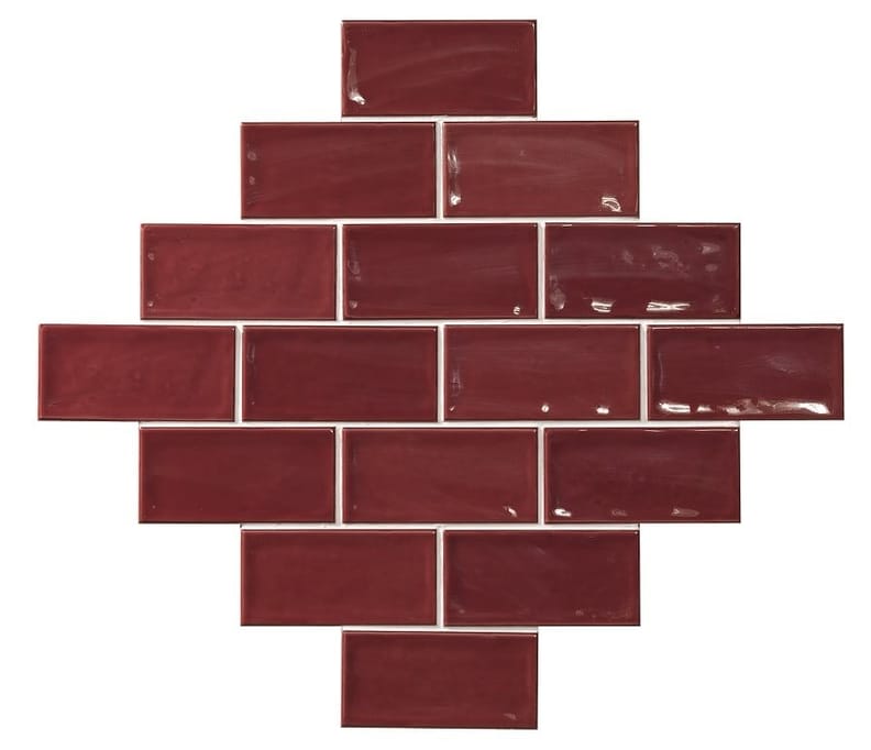 Lot de 3.15 m² - Carrelage effet zellige 7.5x15 GLAMOUR CARMIN
