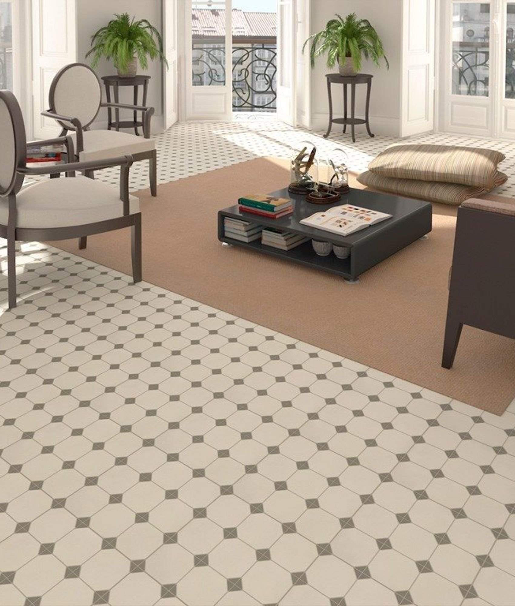 Lot de 12 m² - Carrelage imitation cabochons 31x31 cm rectifié CARRON ...